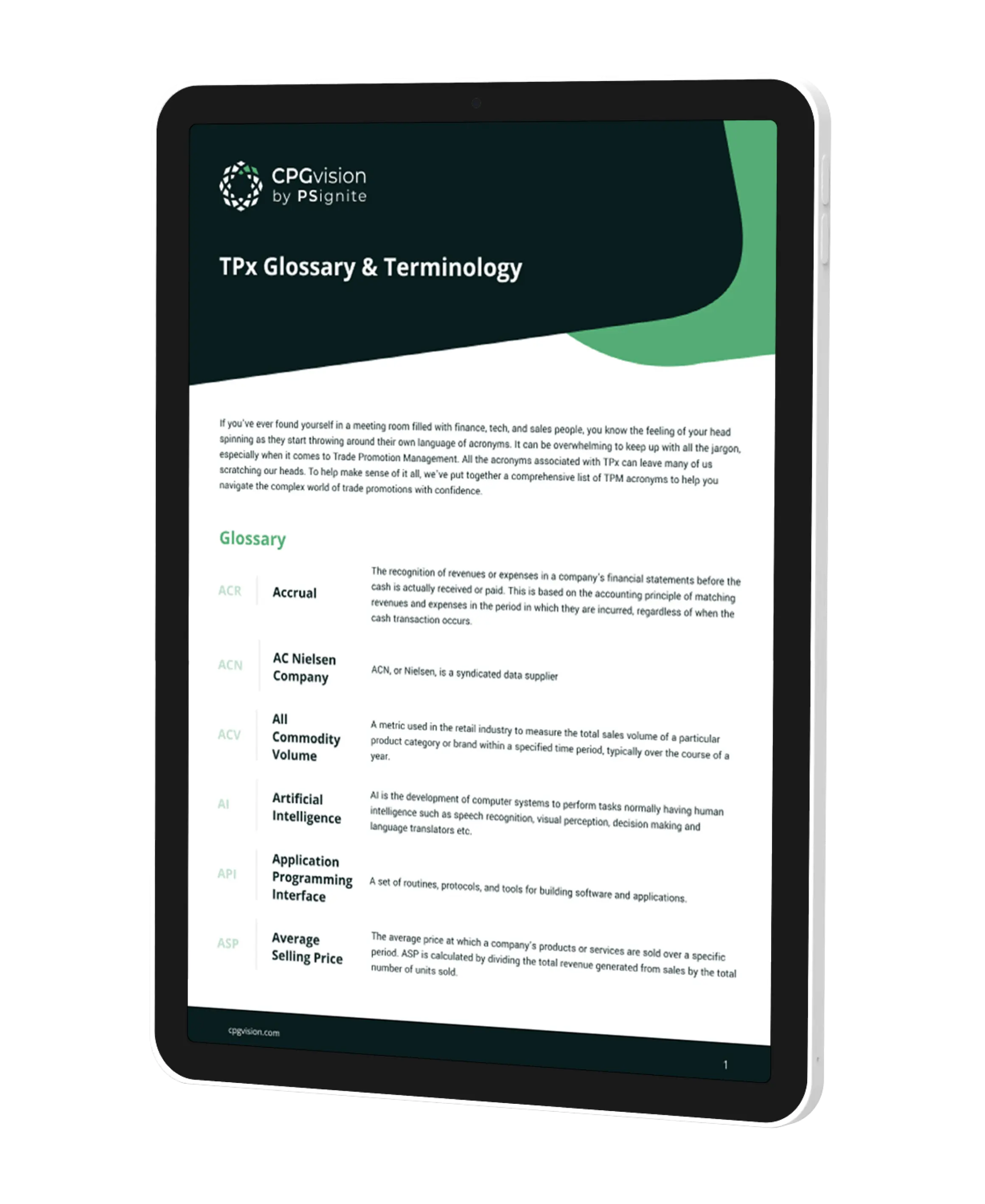 CPG Industry and TPx Acronyms and Abbreviations Glossary